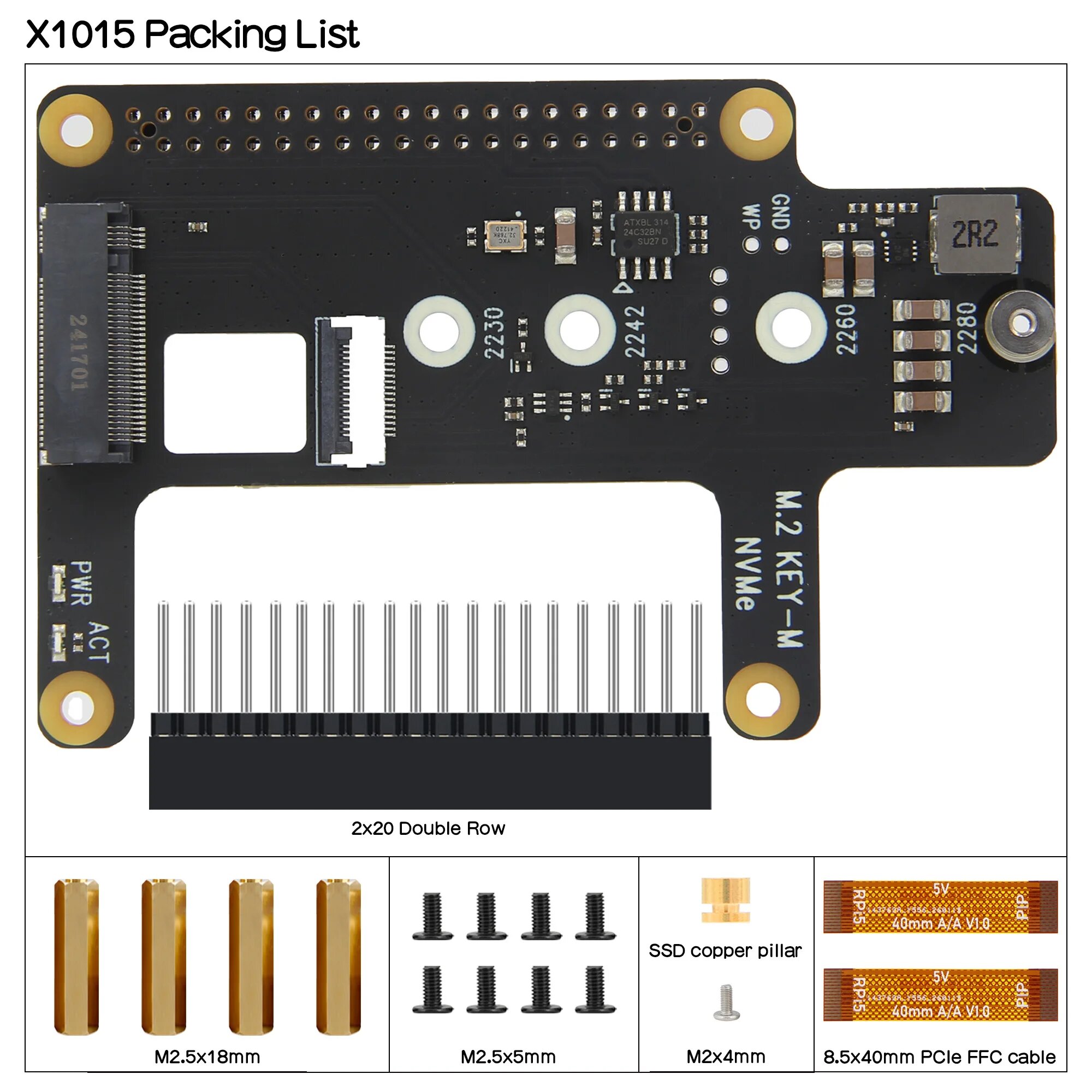Geekbord X1015 Shield для Raspberry Pi 5