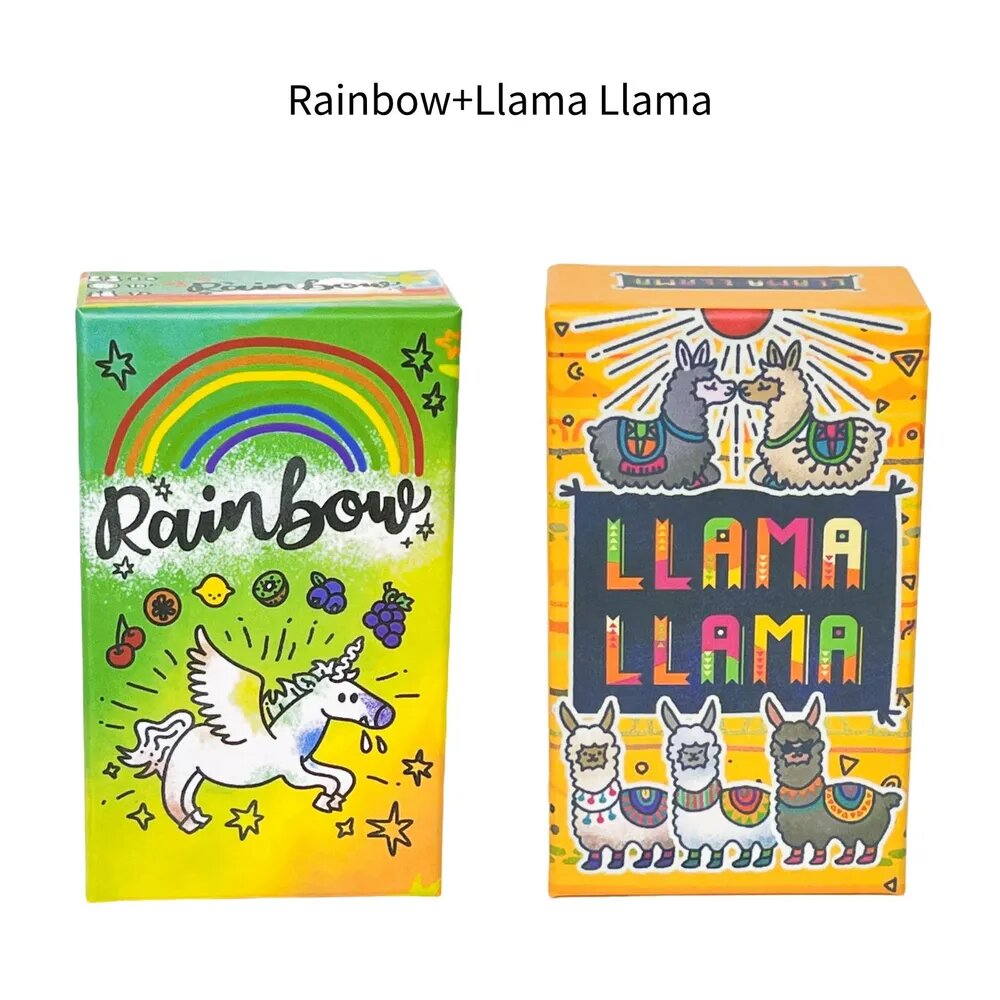 Настольная игра: Llama Llama и rainbow. Две коробки в одном наборе по низкой цене. Смешная карточная забава для гостей.
