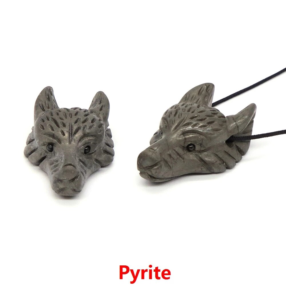 Подвеска волчья голова из пирита, 1 PC
