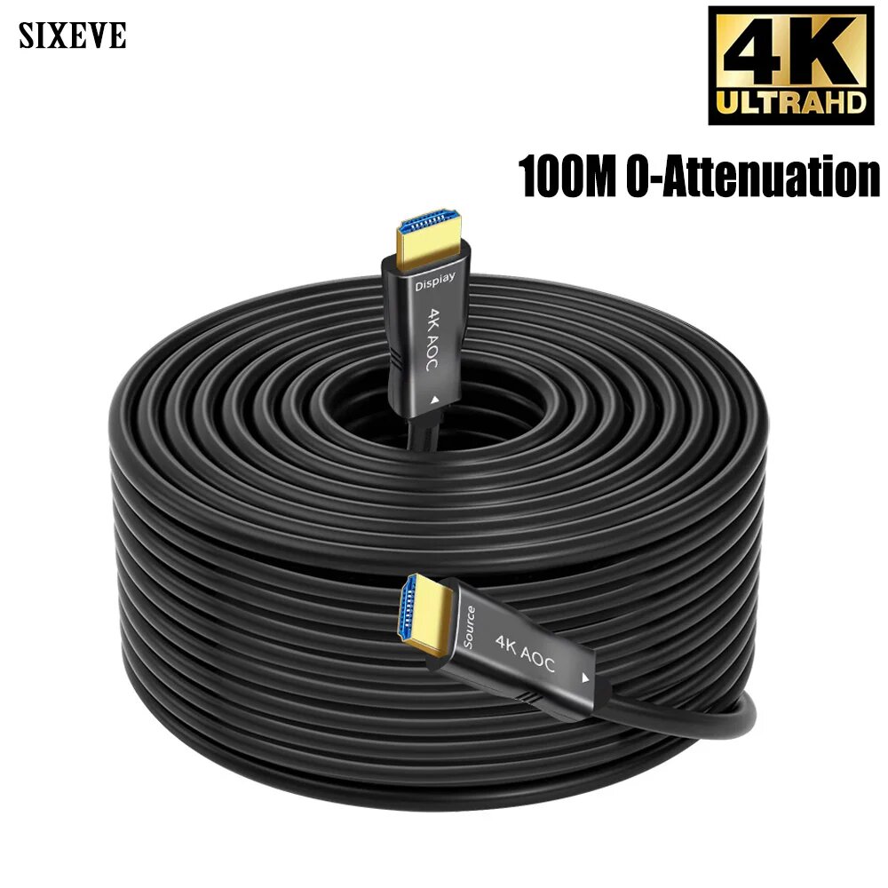 SIXEVE HDMI кабель оптоволокно 4K 18 Гбит/с, 50m