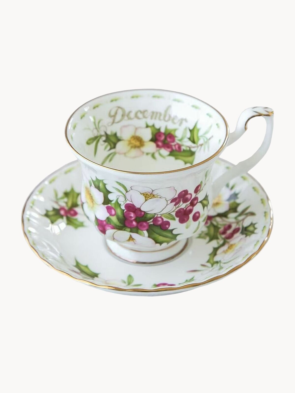 Чайная пара Royal Albert. Серия "Цветок месяца". Англия. Костяной фарфор. Клеймо 70-е гг. Сузуран в мае