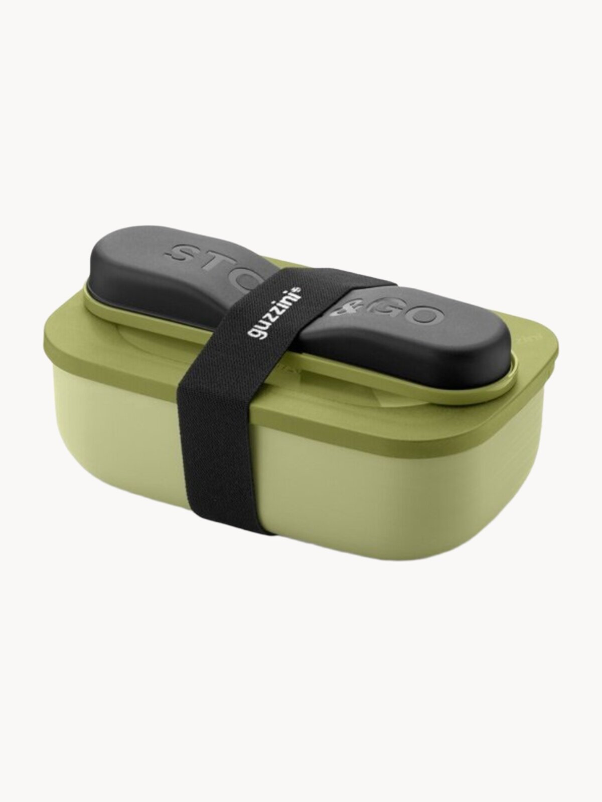Ланч-бокс Guzzini Store & Go 2 отделения (0,3 + 0,9 л), с приборами, оливковый (171102253)
