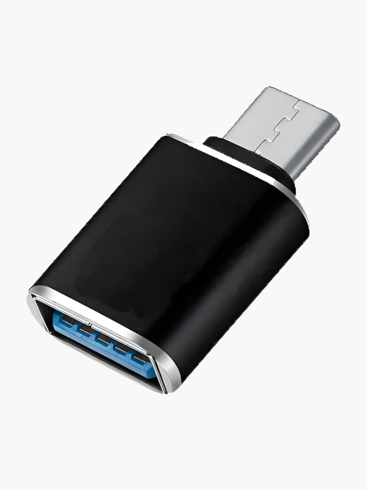Переходник OTG USB на Type-C 3.0 G-15 черный, адаптер переходник USB 3.0 гнездо Female (F) / Type-C штекер Male (M)