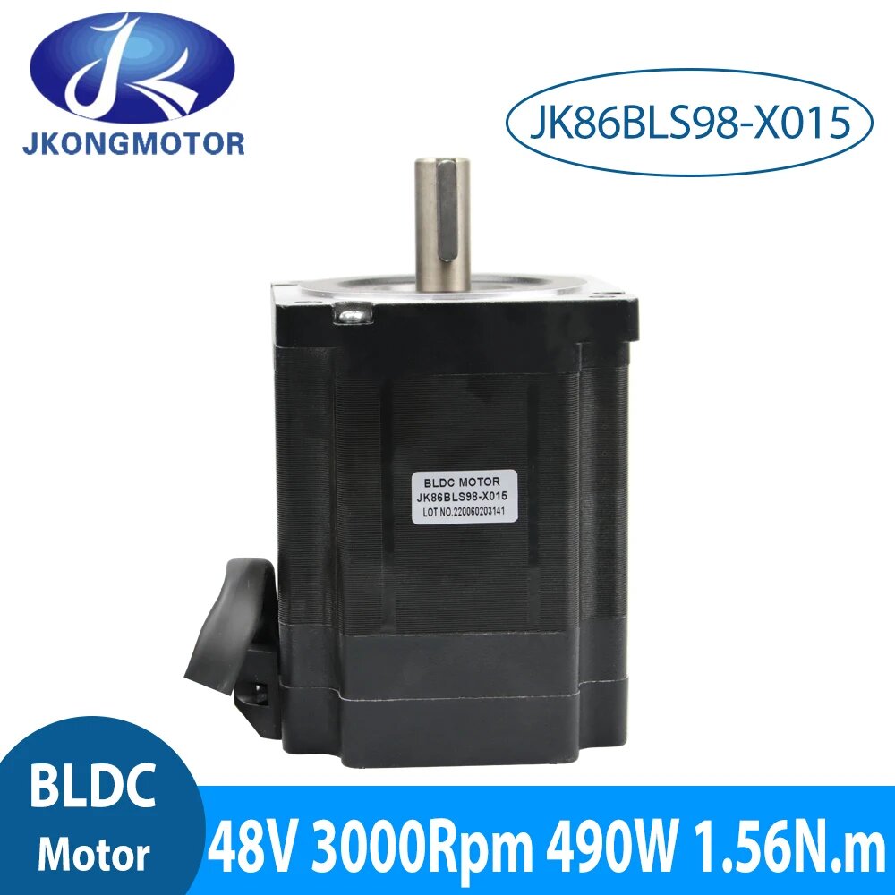 Jkongmotor JK86BLS98-X015 бесщеточный двигатель постоянного тока 48В 490Вт 3000 об/мин 1.56 Нм