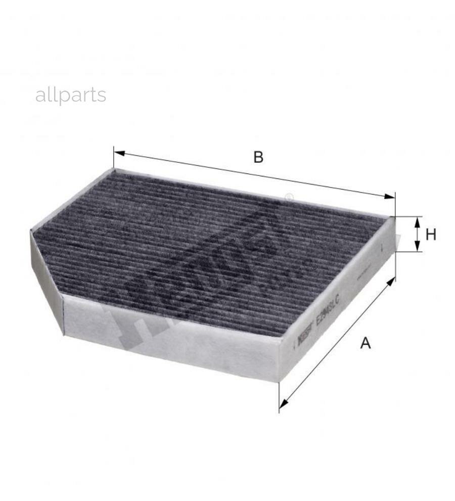 HENGST FILTER E2948LC Фильтр салона AUDI A4, A5 2007=> с актив. углем