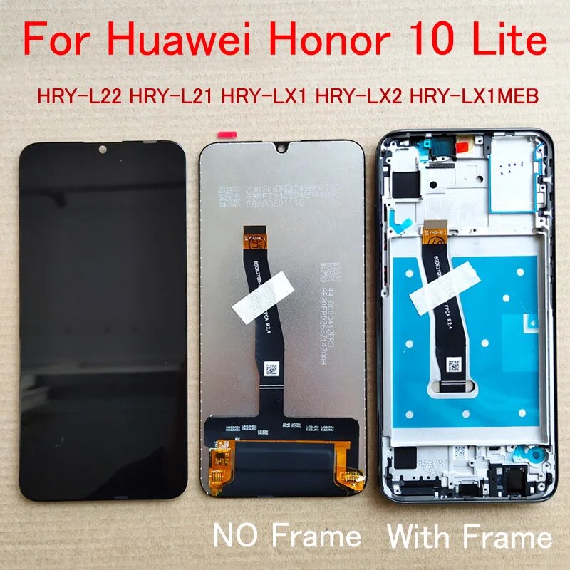 6,2 дюйма для Huawei Honor 10 Lite/Honor 10, молодежный ЖК-дисплей, сенсорный экран в сборе, запасная часть с рамкой Black NO Frame