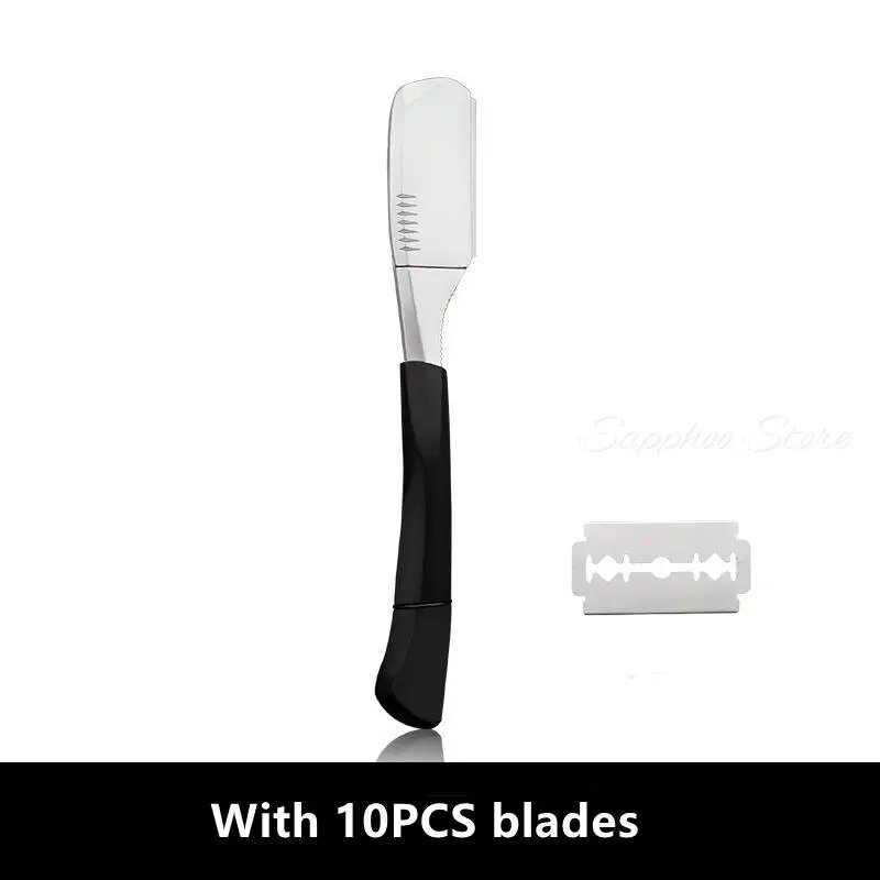 Мужская бритва из нержавеющей стали с силиконовой ручкой Razor and blade setD