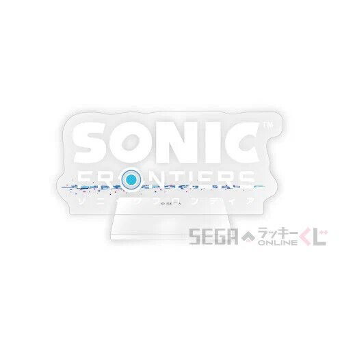 Акриловый стенд. Sonic Frontiers Lucky Kuji Acrylic Stand Sonic Frontiers Logo by Sega