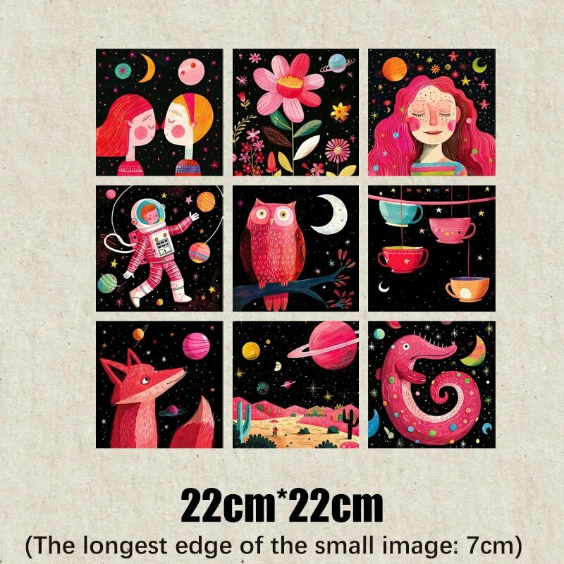 Виниловые наклейки Playfulness Fun Stickers сова лиса астронавт SXTH00361-10