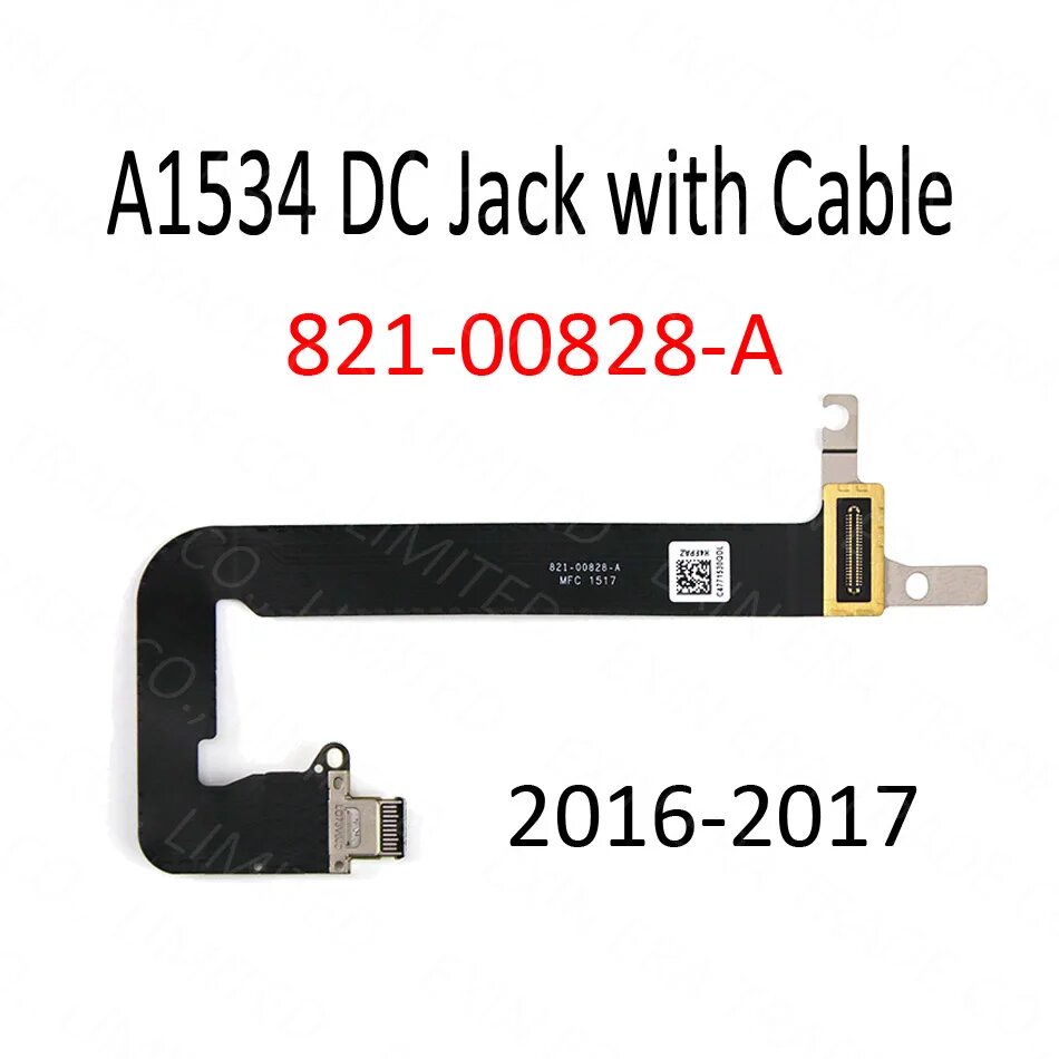 Ноутбук A1534 DC-IN I/O USB C для зарядки, разъем постоянного тока с кабелем для MacBook Retina 12 дюймов A1534 2015 2016 2017 год