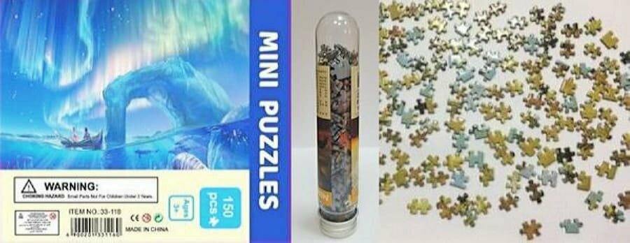 ПазлыВКолбе 150 деталей. Полярное сияние MINI PUZZLES (10*15 см) 33-118, (YIWU XINSHIXIAN ARTS AND CRAFT