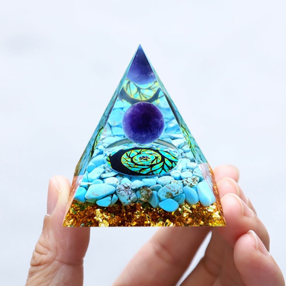 5 х 5 см, кристаллический камень-аккумулятор энергии оргона, Оргонитовая пирамида для рабочего стола, декор для до