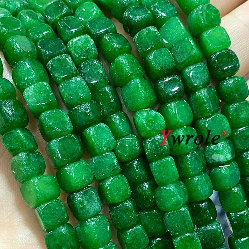 Бусины из нефритового халцедона YWROLE 8 мм темно-зелёный 15 дюймов 7-8mm 23-26pcs