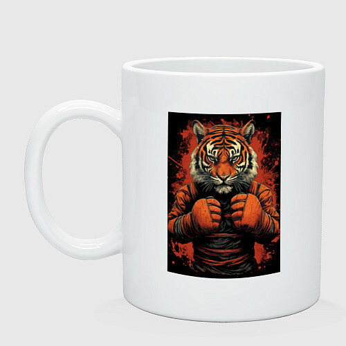 Тигр Муай Тай в стойке Керамическая кружка