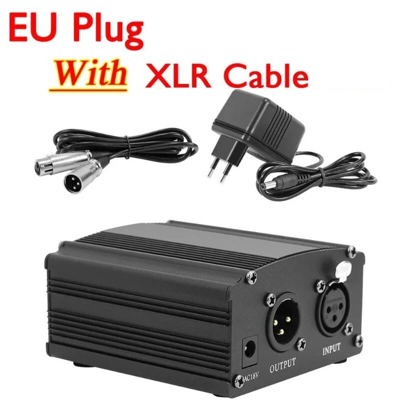 Фантомное питание 48В с EU Plug и XLR кабелем