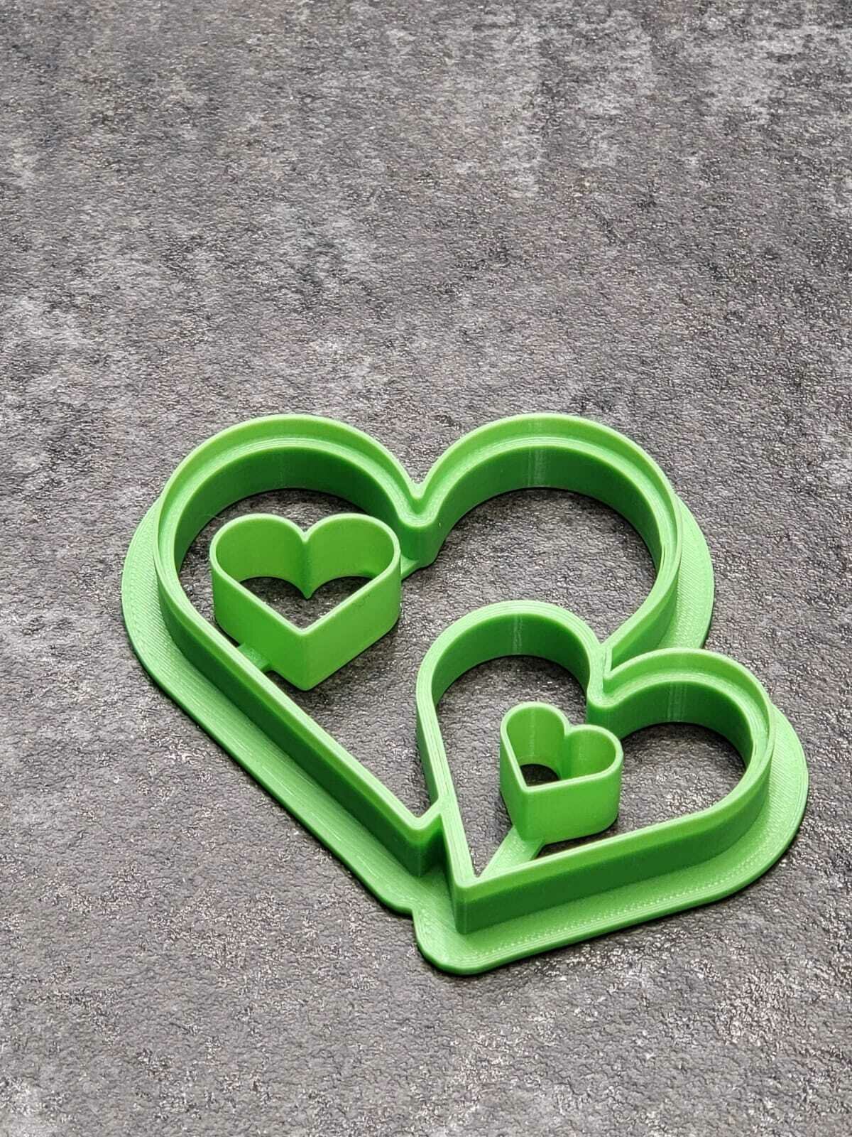 Форма для печенья/пряников "Два сердца" (Светло-зеленый)