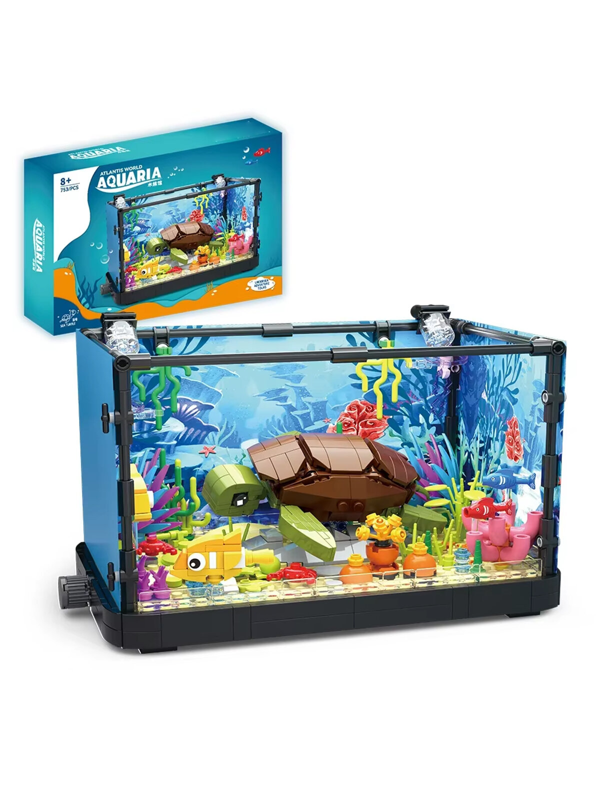 Конструктор 3D "Аквариум с морской черепахой", 753 детали