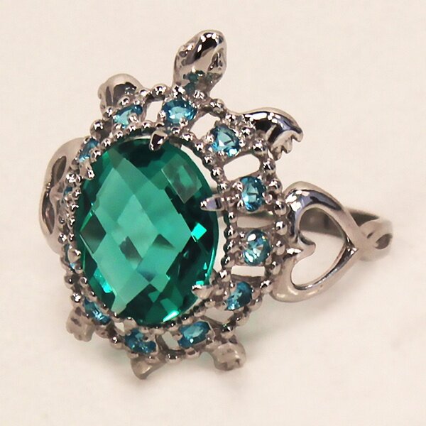 Кольцо, серебро, 925 проба, родирование, фианит