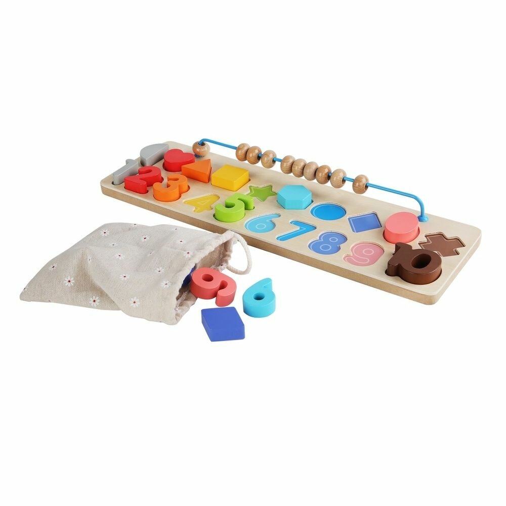 Сортер Мир деревянных игрушек "Фигуры и цифры", дерево, металл