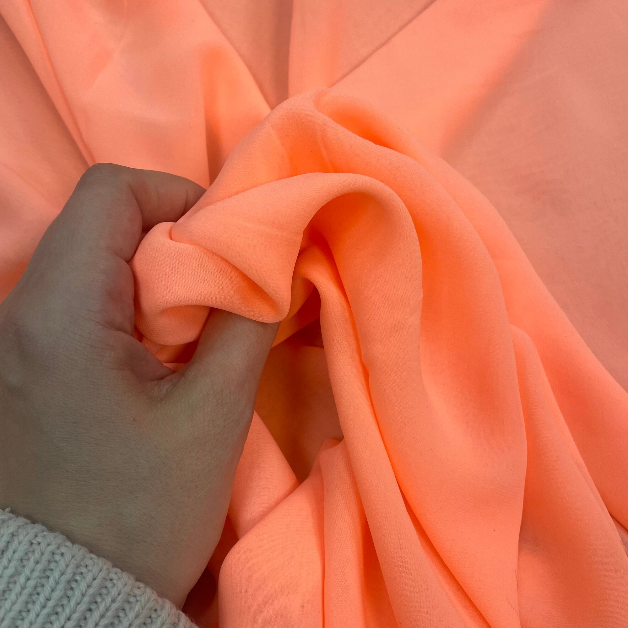 Шифон микро-венди бледно оранжевый 100х140см.