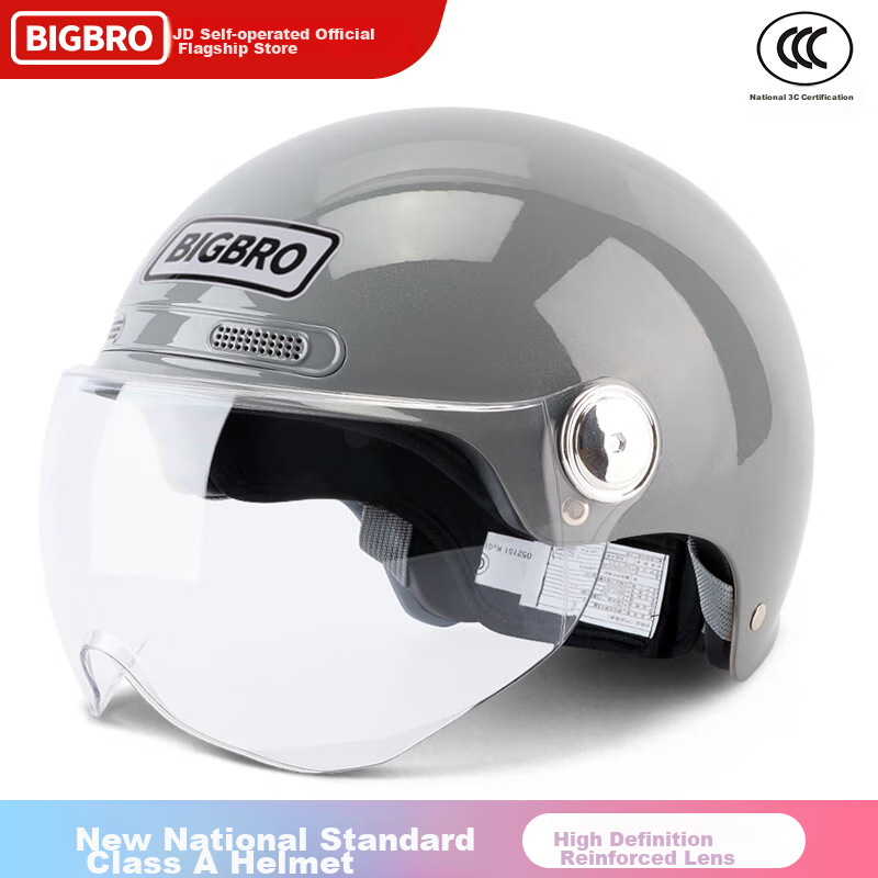 BIGBRO K15 Quantum Gray 3C Motorcycle Electric Scooter Riding Helmet, Unisex, All-Season, Sun Protection, Summer Helmet