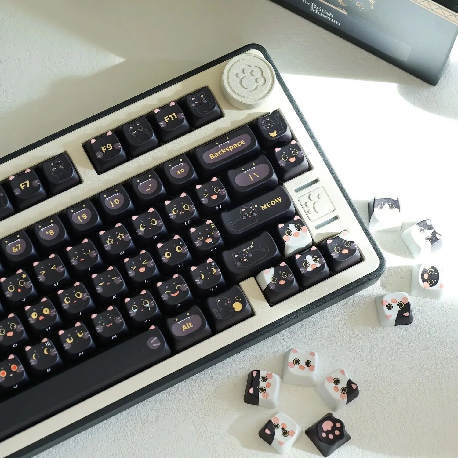 DUTRIEUX Колпачки для клавиш розовые кошки PBT just keycaps E