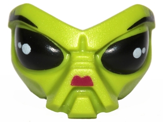Face, Alien with Black Eyes, Eyelashes and Magenta Nose Pattern, 95201pb03 Lime U