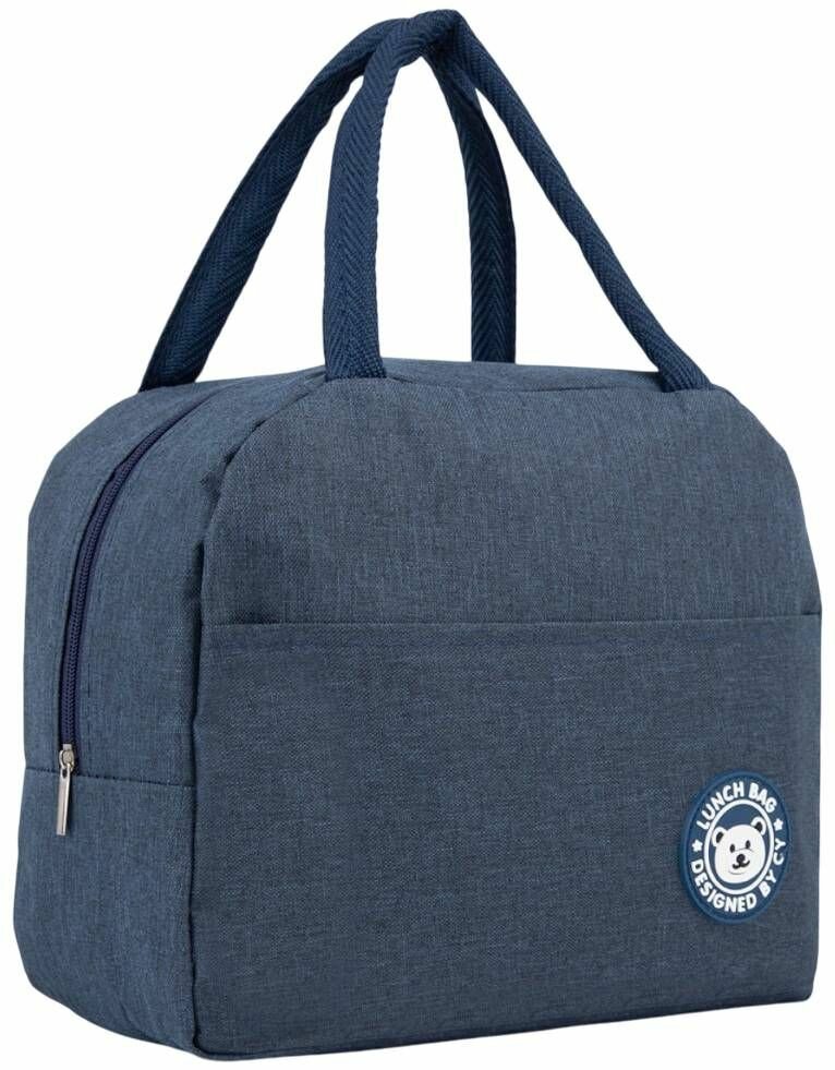 Термосумка на молнии для еды на работу, ланч боксов, обедов, дорожная сумка-холодильник для пикника и путешествий, объём 6 л, цвет синий