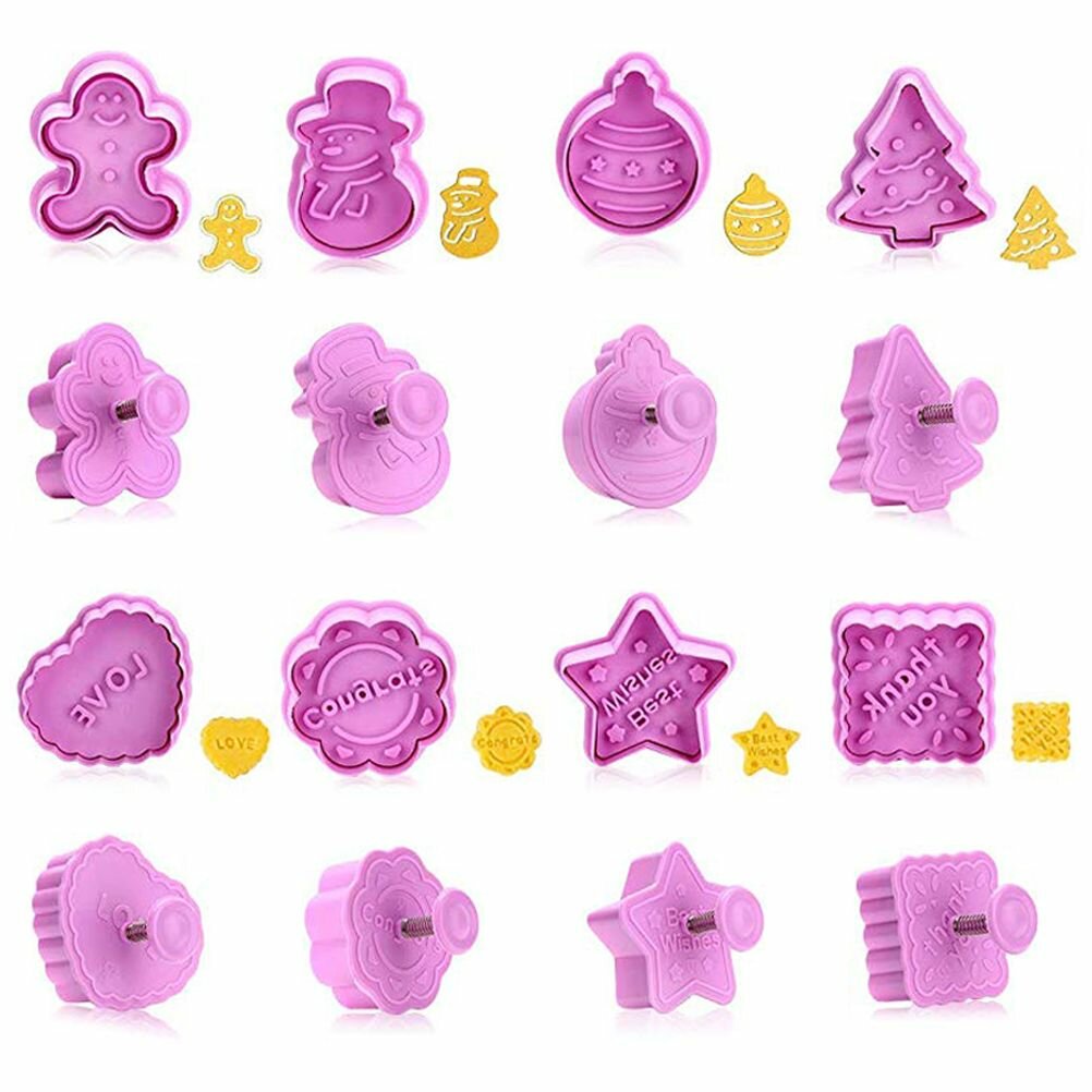8 шт. формочки для печенья с рождественским дизайном, ножки для выпечки, силиконовые формы для кексов, конфет, желе и шоколада