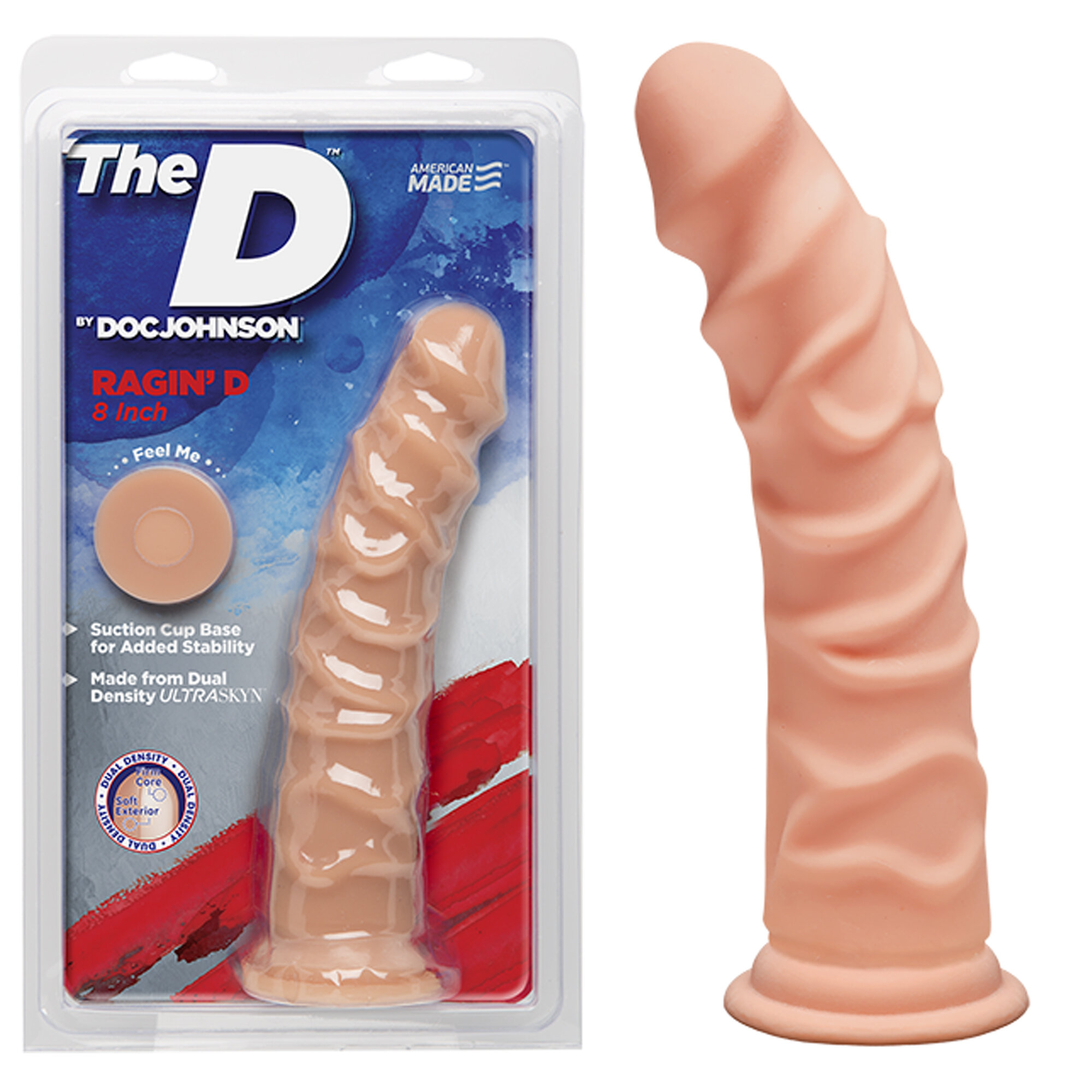 Фаллоимитатор на присоске The D™ - Ragin’ D 8 - Vanilla, (20.3, Ø 5 см)