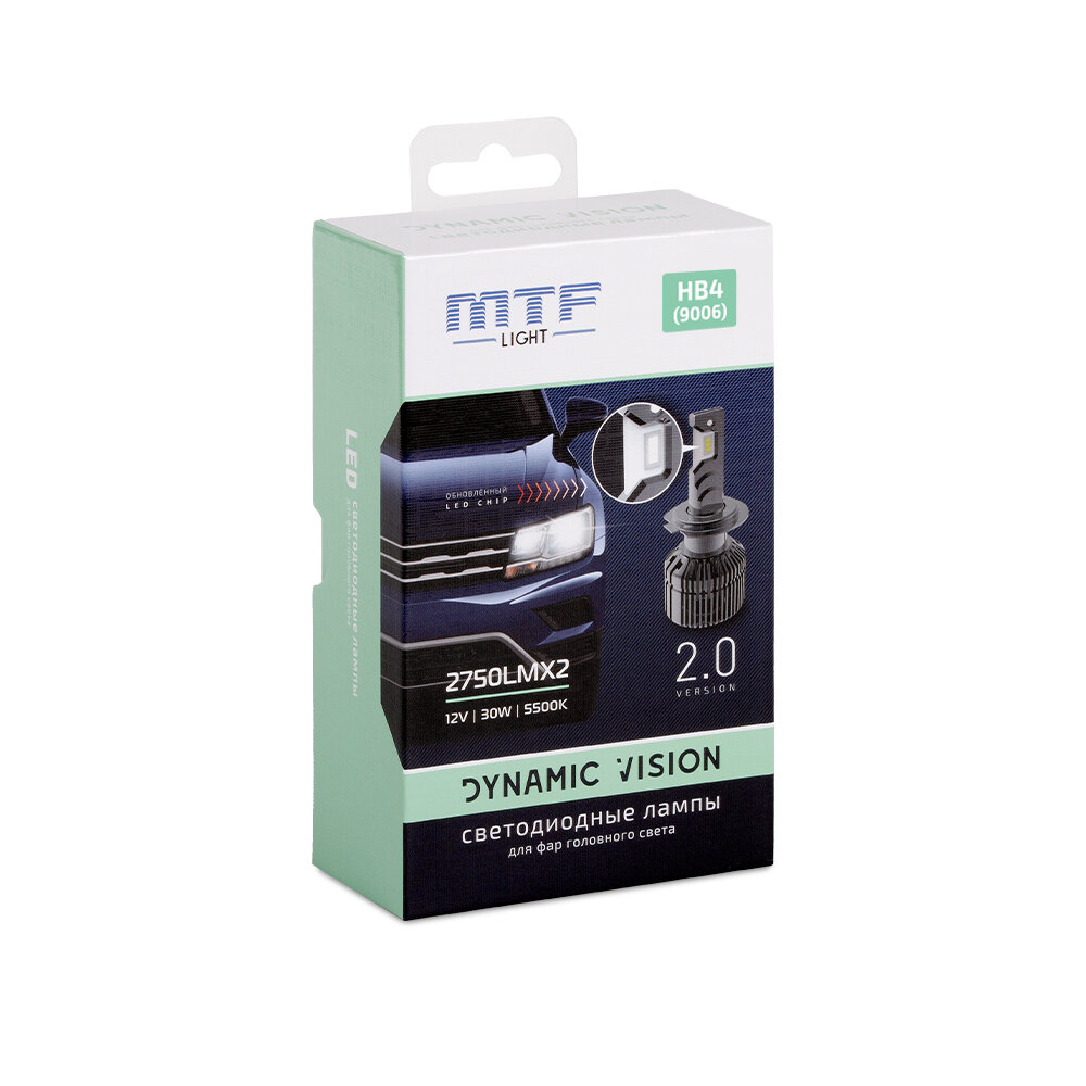 Светодиодные лампы MTF light Dynamic Vision Ver. 2.0 HB4(9006) 2750 Lm 30W 5500K 12V (2 лампы)