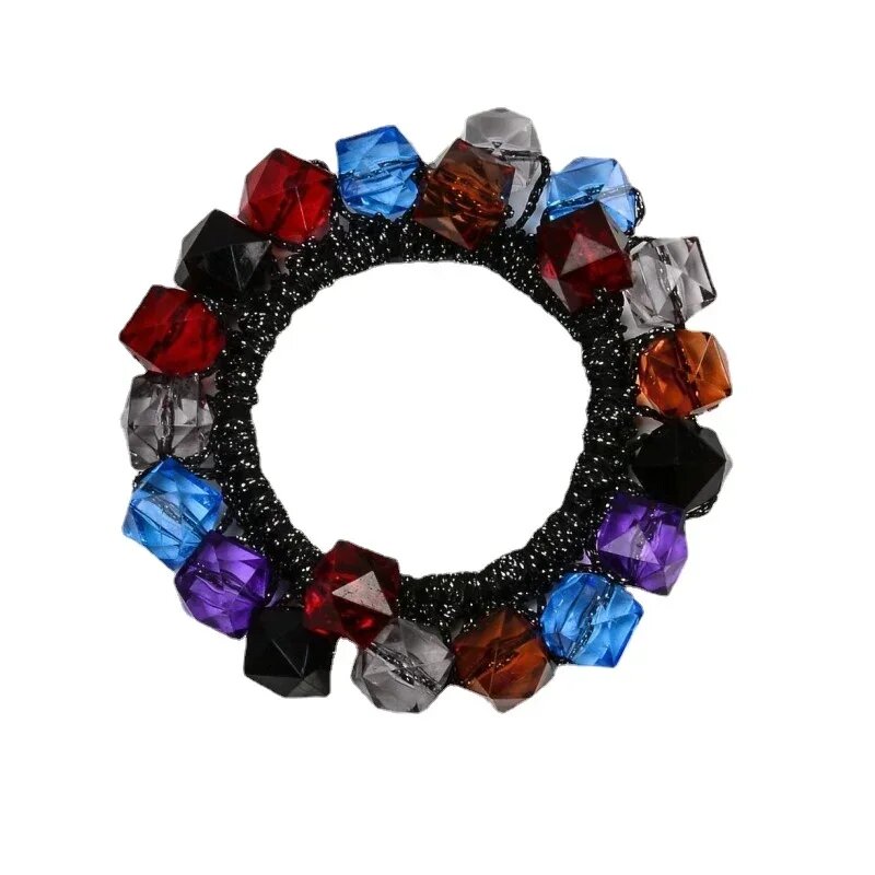 Женский эластичный резиновый браслет с кристаллами и жемчугом