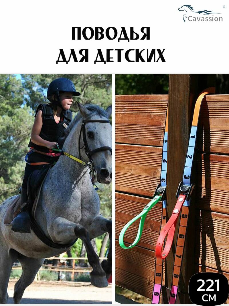 Поводья (повод) для детсткого обчения, со масштабом, длина 221см
