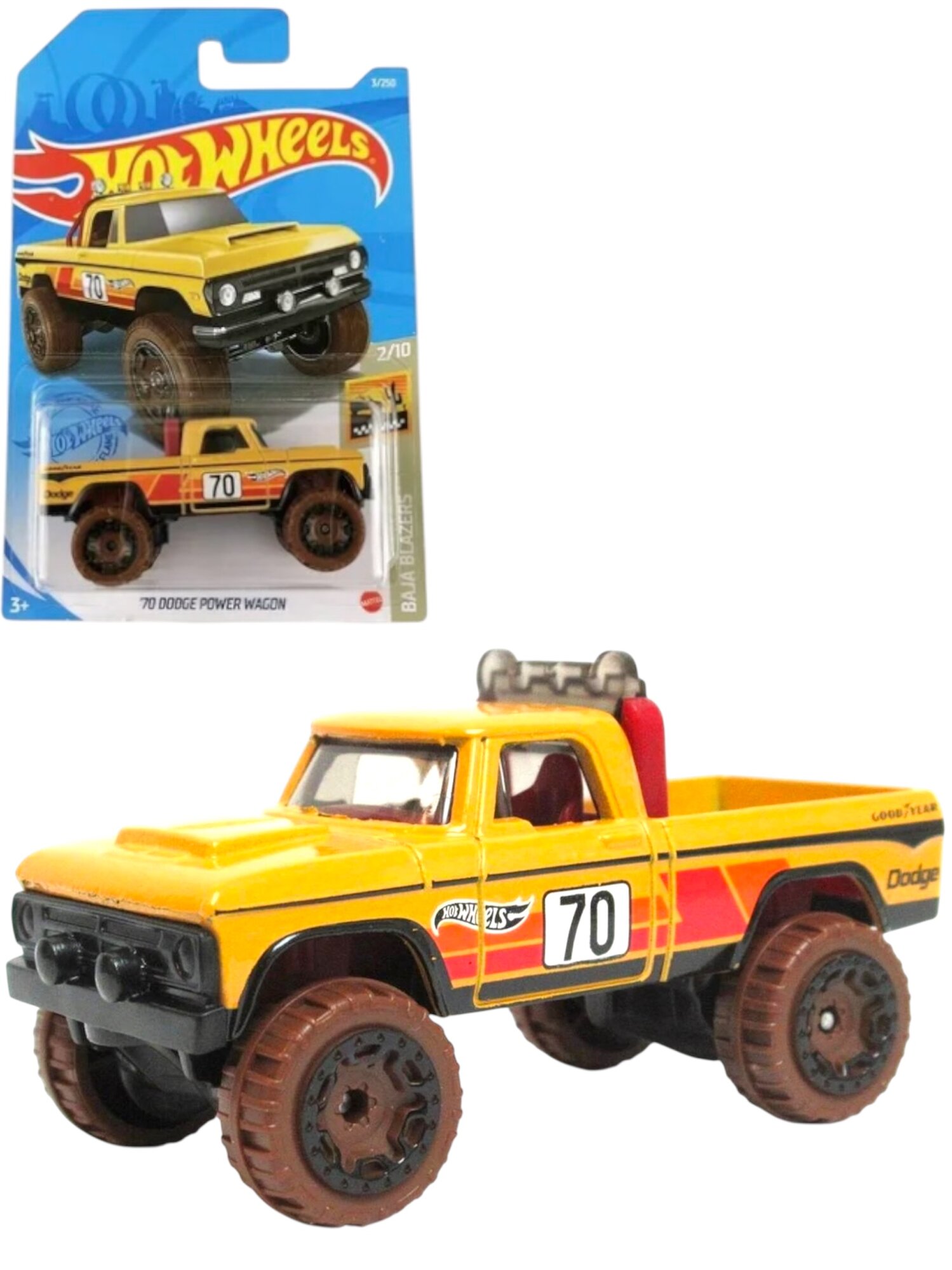 Машинка Hot Wheels Dodge Power Wagon, коллекционная, метал/пластик, 1/64 длина 7 см
