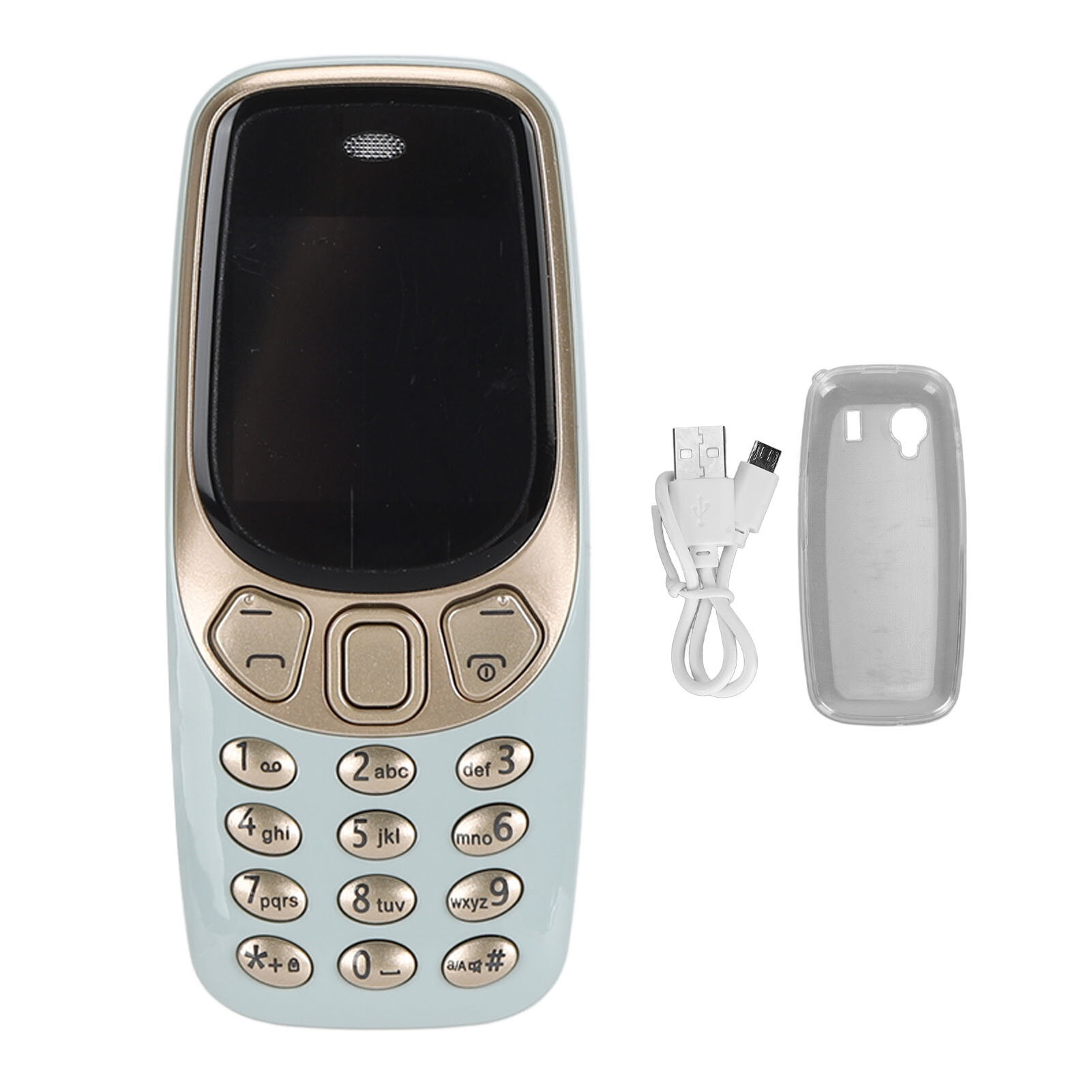 Мини-мобильный телефон 3 в 1, Hands Free, Bluetooth-звонилка, низкое излучение, 3 SIM-карты, GSM разблокированный телефон, зеленый, золотой