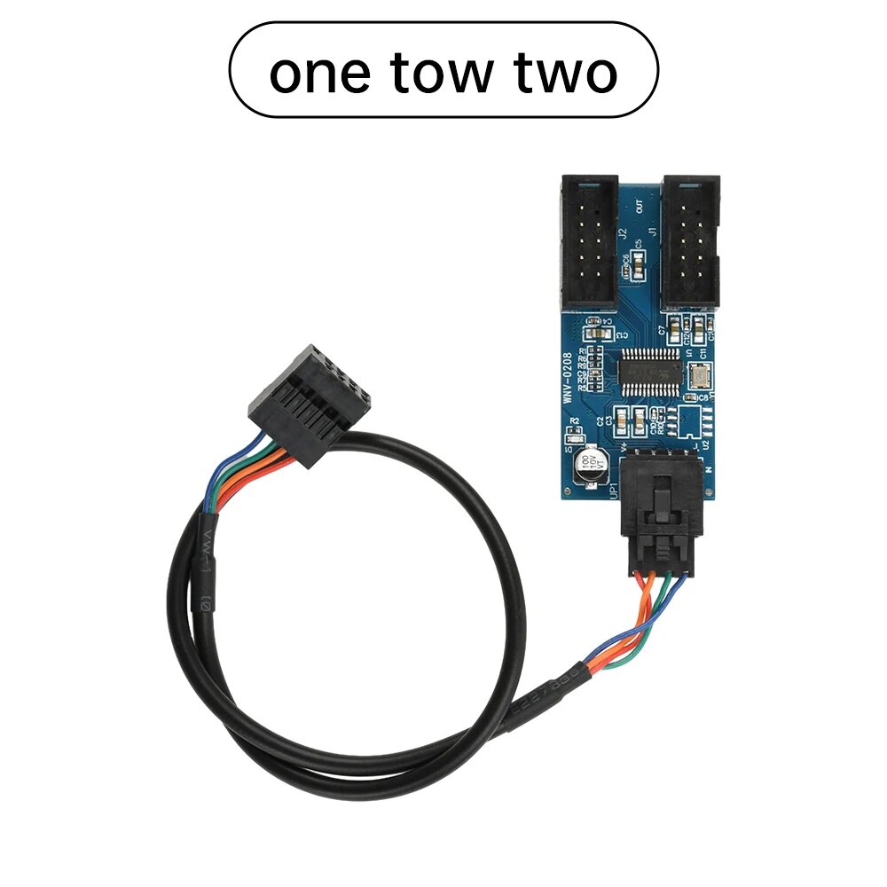 9-контактный разветвитель USB2.0, материнская плата, 1-2/4 гнездовой удлинитель-разветвитель, кабель-адаптер, 9-контактные разъемы USB-концентратора для настольного компьютера