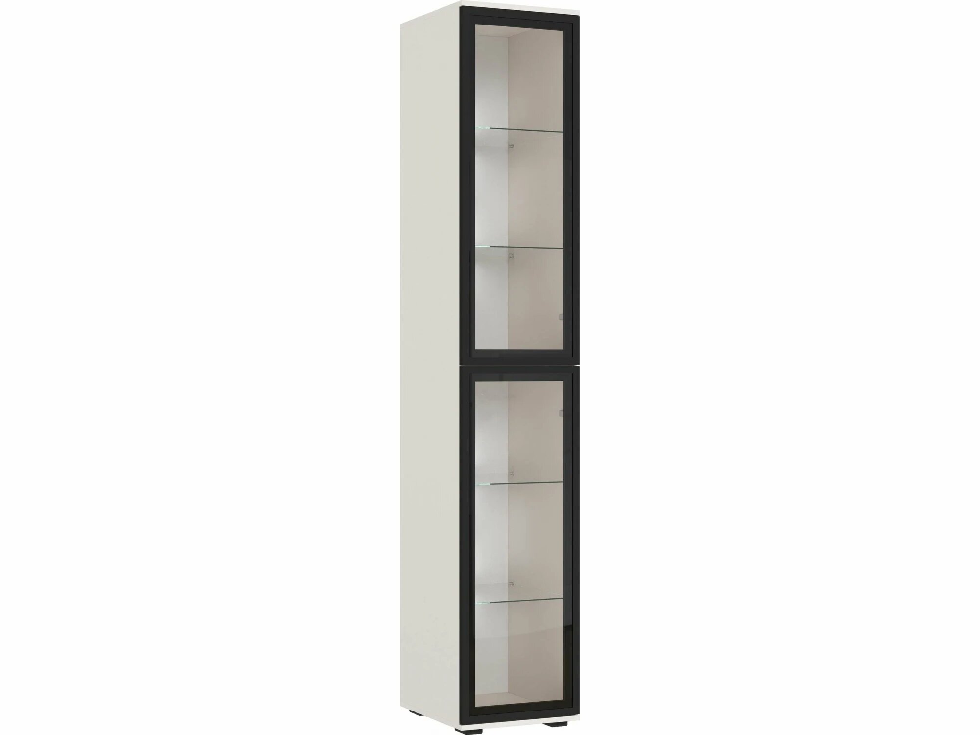 Современный Пенал-стекло МДМ 400, Кашемир бежевый, ЛДСП 1 дверь