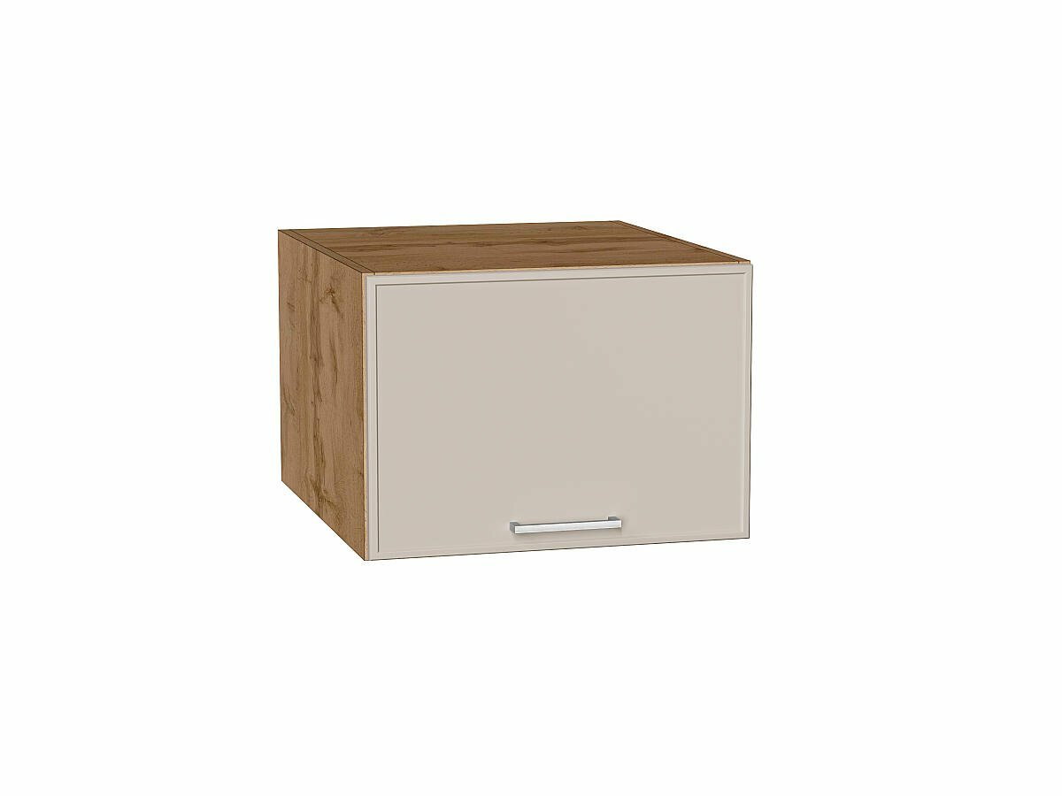 Шкаф верхний горизонтальный глубокий Квадро, цвет фасада Кашемир, цвет каркаса Дуб Вотан, 358*500*577 мм