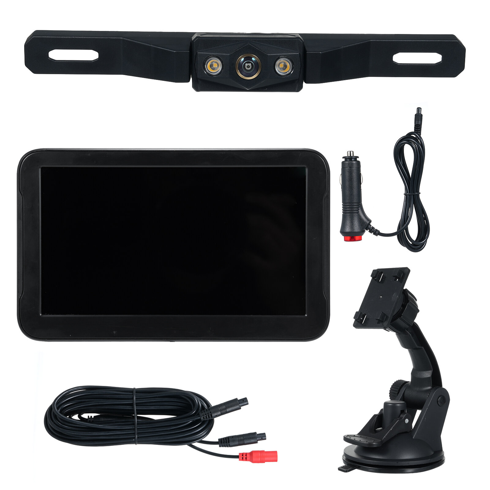 Резервная камера, 7-дюймовая камера заднего вида 1080P с цветным изображением, функцией ночного видения, IP69, водонепроницаемая для автомобилей, тракторов, полуприцепов, пикапов