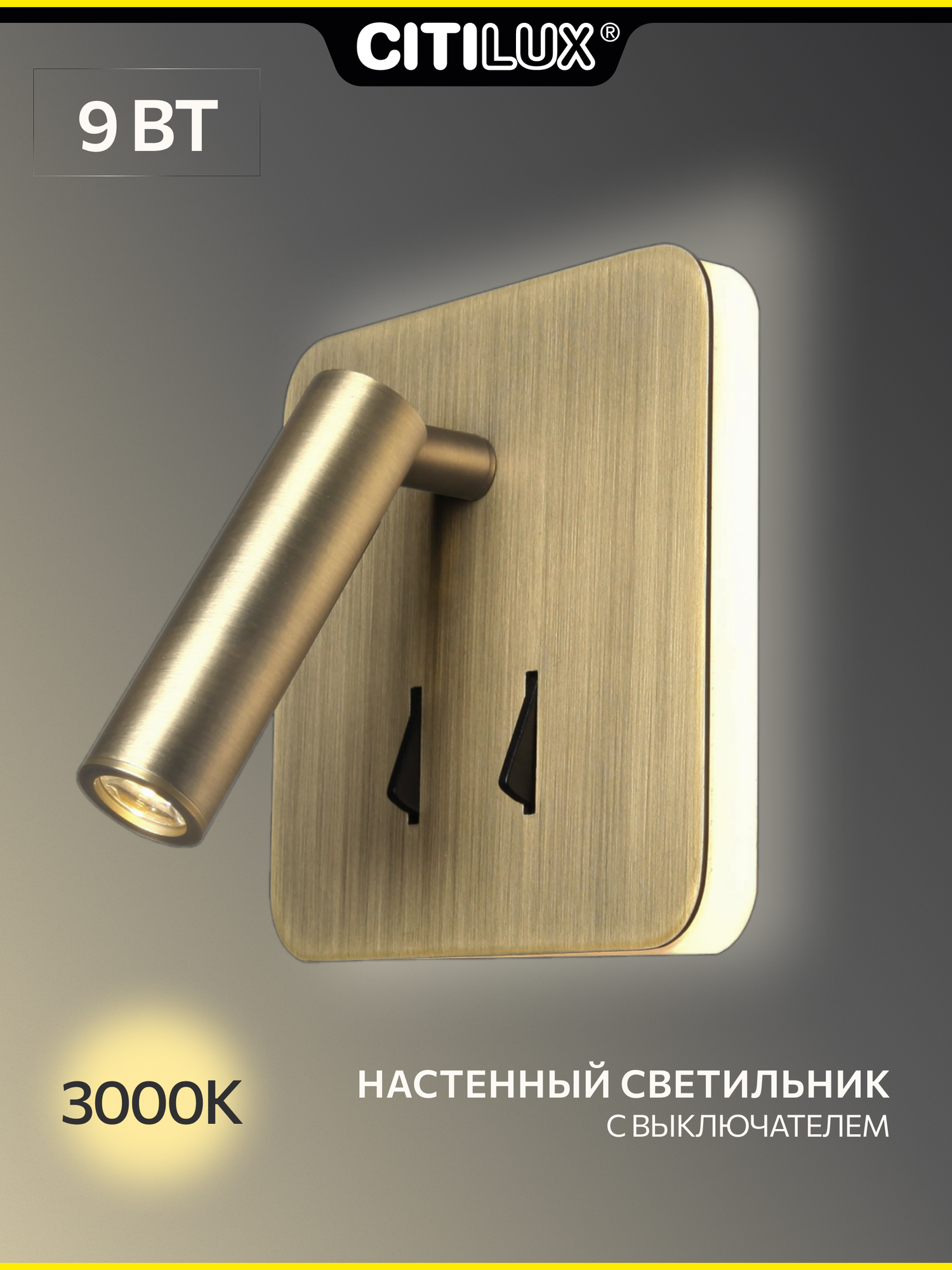 Бра с выключателем поворотное Citilux Декарт CL704423 LED Бронза