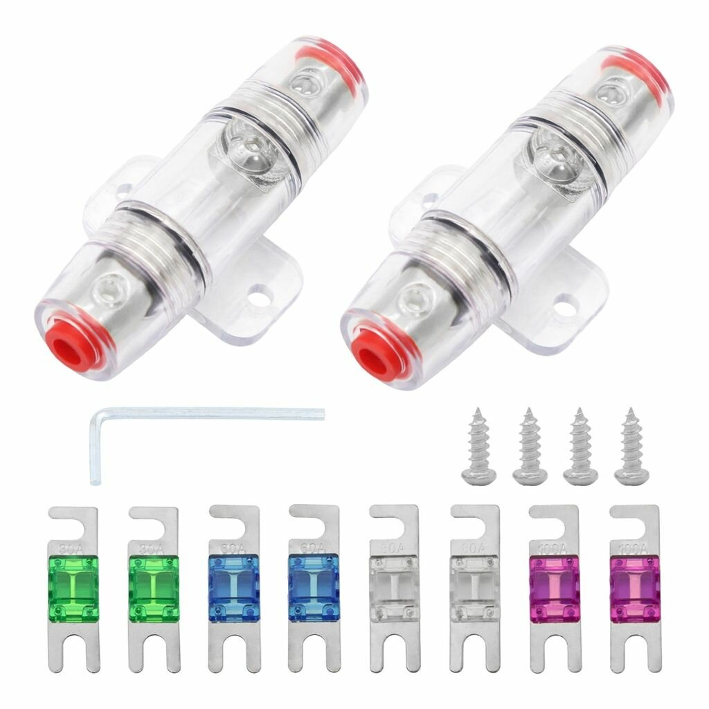 Встроенный держатель предохранителя ANL с 30А, 60А, 80А, 100А, линейный блок без проводных клемм, коробка