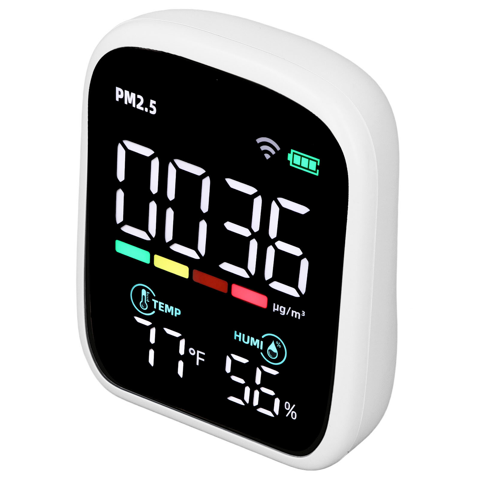 Детектор качества воздуха PM2.5 Температура Влажность для дома с датчиком NDIR и вентилятором