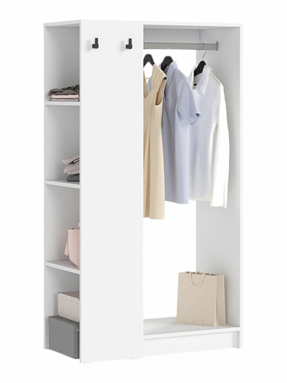 Детский стеллаж Руна с полками, со штангой, 80х40х146 см, Белый