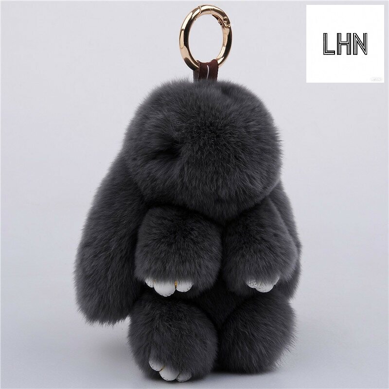Брелок "Кролик", мех кролика, темно-серыйБрелок "Кролик", мех кролика, темно-серый