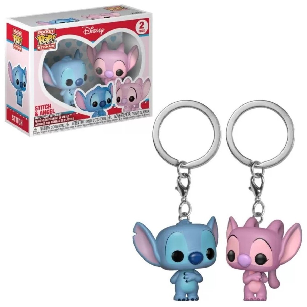 Брелоки Стич и Ангел (Stitch and Angel keychain 2-pack) из мультфильма Лило и Стич. Товар уцененный