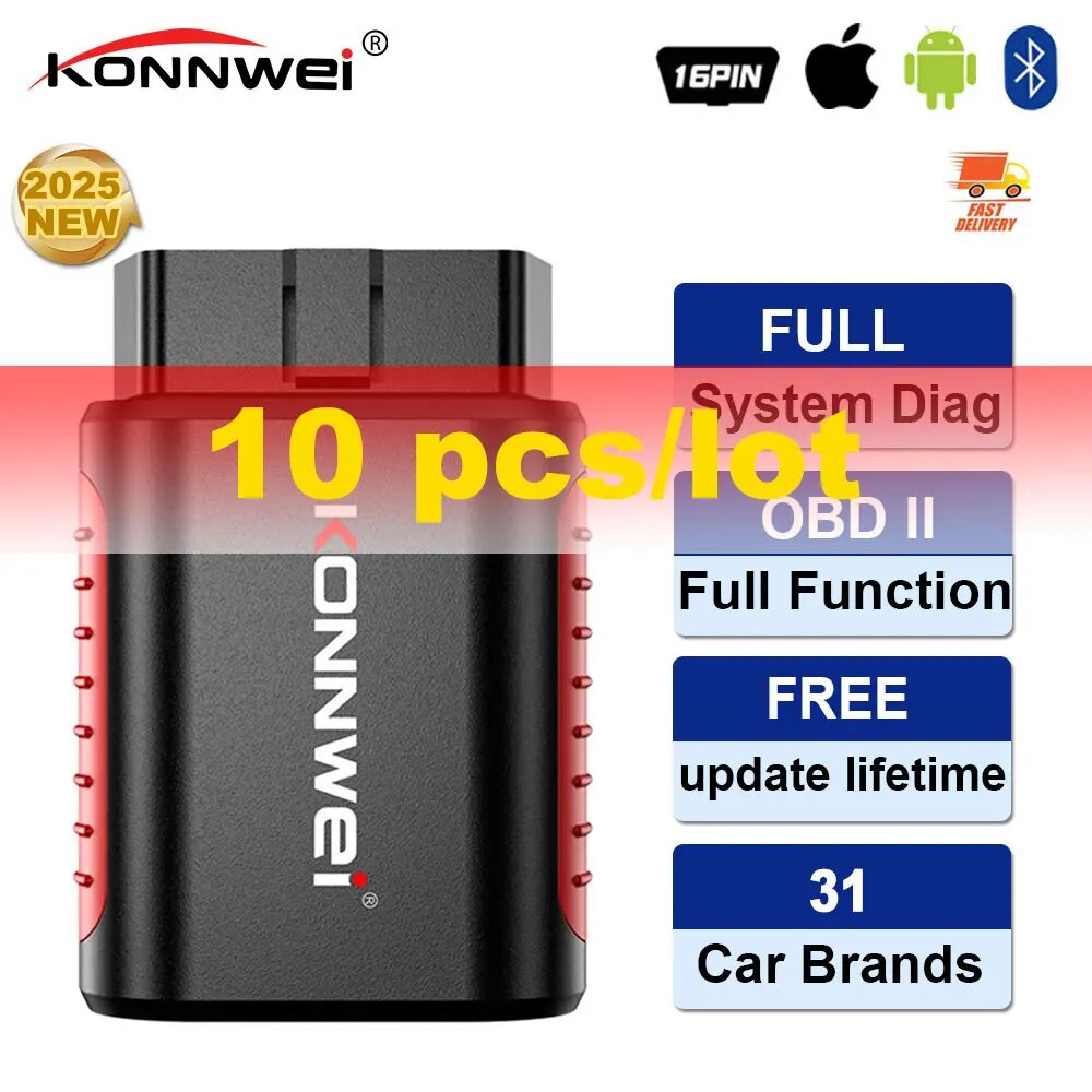 10 шт. KONNWEI KDIAG BT полная система автоматический диагностический инструмент масло сброс 1pcs