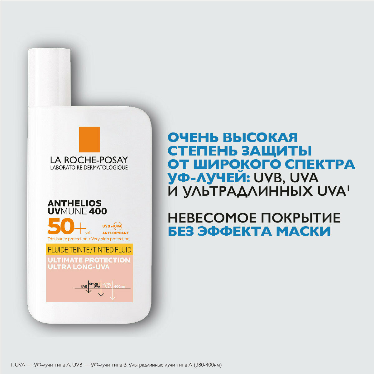 LA ROCHE POSAY АНТИГЕЛИОС-24 Солнцезащитный тонирующий флюид для лица SPF50+ 50мл