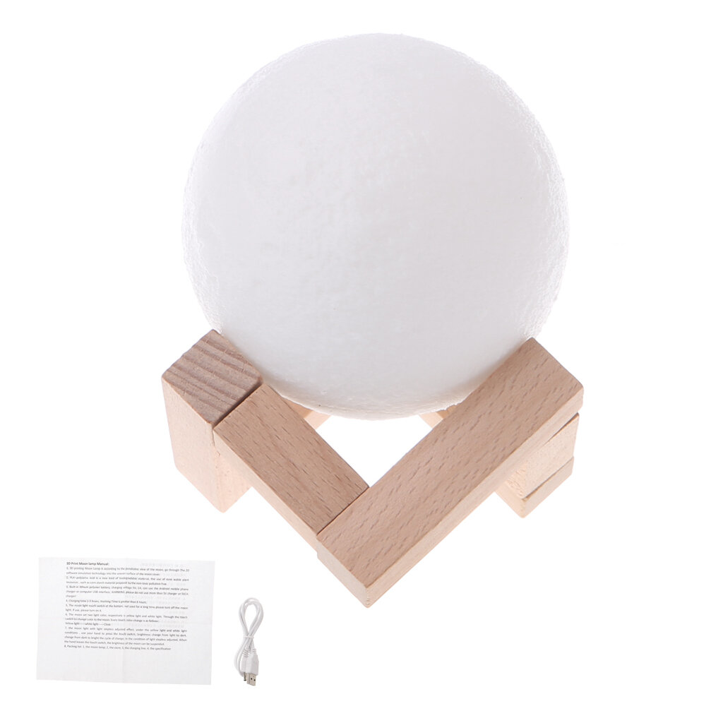 3D Волшебный Светодиодный Лунный Ночник Moon Lamp Настольная USB-Зарядка для Сенсорного Управления Ho