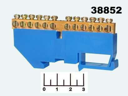 Эл шина "0" 12 контактов 6*9мм с изолятором на DIN-рейку TDM (SQ0801-0029/SQ0801-0129)