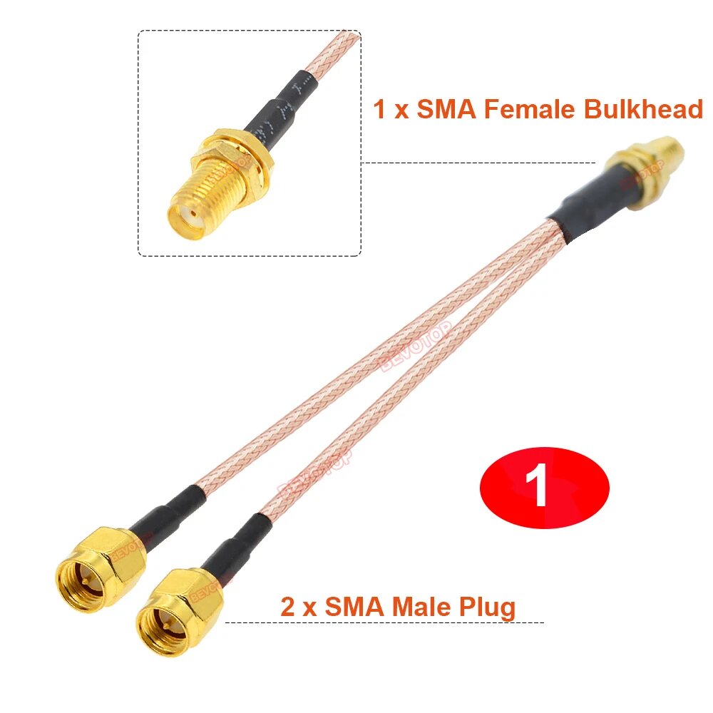 BEVOTOP SMA разветвитель RG316 2хSMA 10CM, SMA F to 2xSMA M